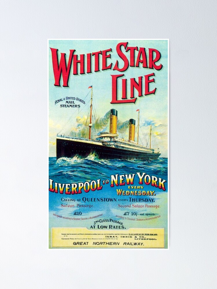 "WHITE STAR LINE OCEAN MAIL STEAMER" Poster for Sale by Madjack66 ...