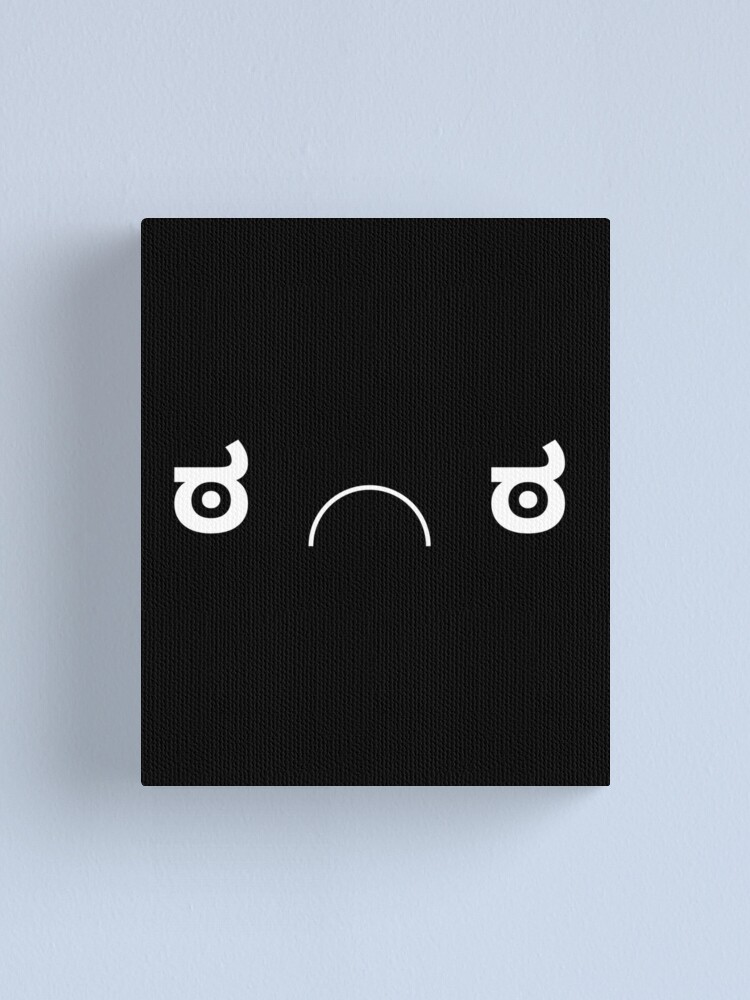 "Japanese Kaomoji emoticon sad / angry ಠ╭╮ಠ (black)" Canvas Print by ...