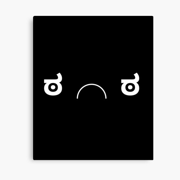 "Japanese Kaomoji emoticon sad / angry ಠ╭╮ಠ (black)" Canvas Print by ...