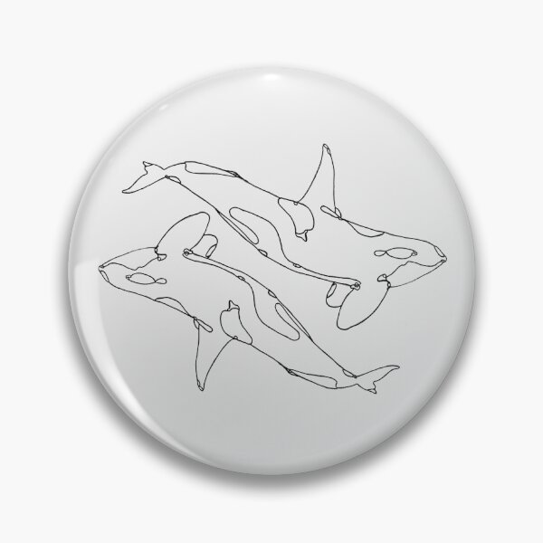 "Orca Line Art" Button von Janckevannwyk | Redbubble
