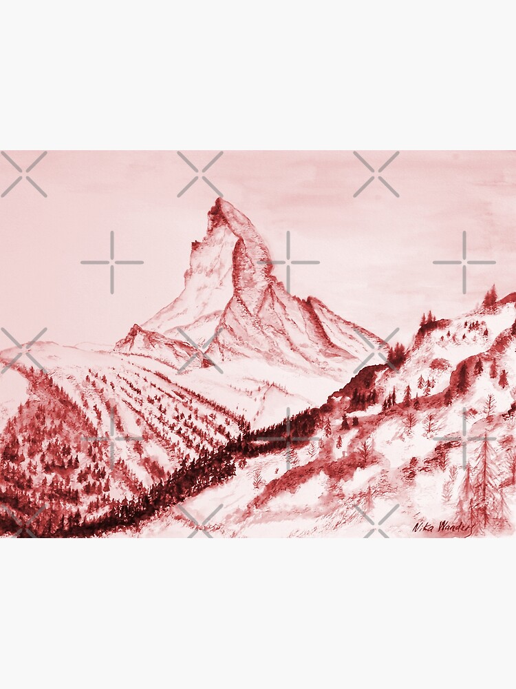 "Swiss Alps, Matterhorn, Zermatt, Red" Poster for Sale by Nikafreihafen ...
