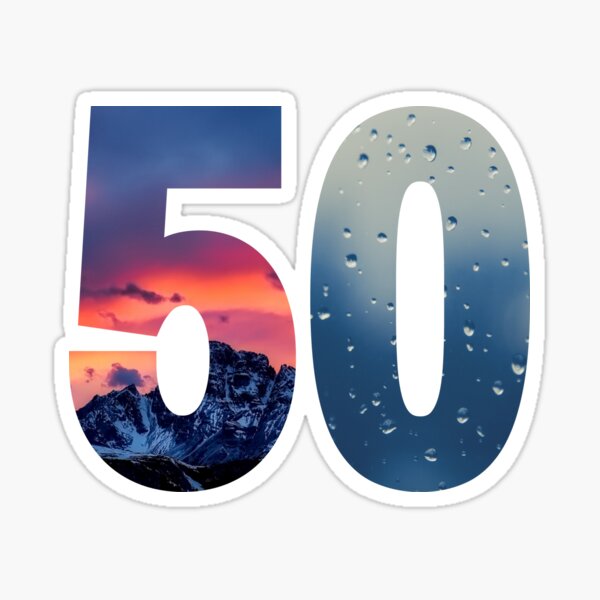 "Number 50" Sticker by ClickBuyEnjoy | Redbubble