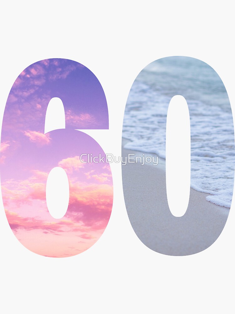 "Number 60" Sticker by ClickBuyEnjoy | Redbubble