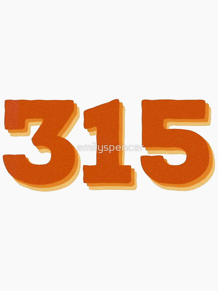"315 Upstate/Western New York Area Code Sticker" Sticker by ...