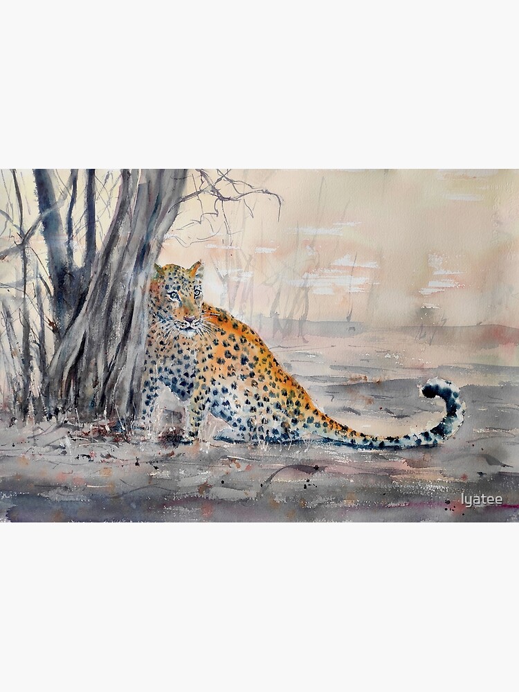 "SHY LEOPARD - Watercolour leopard painting - Realistic leopard art ...