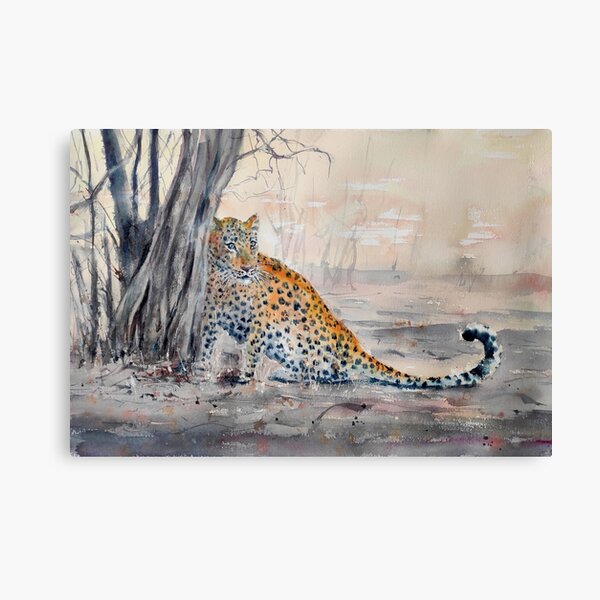 "SHY LEOPARD - Watercolour leopard painting - Realistic leopard art ...