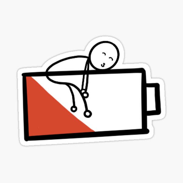 "Low energy stickman" Sticker by twosleepyheads | Redbubble