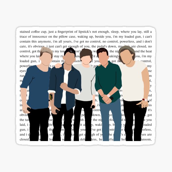 "one direction no control " Sticker for Sale by Bella-JJ | Redbubble