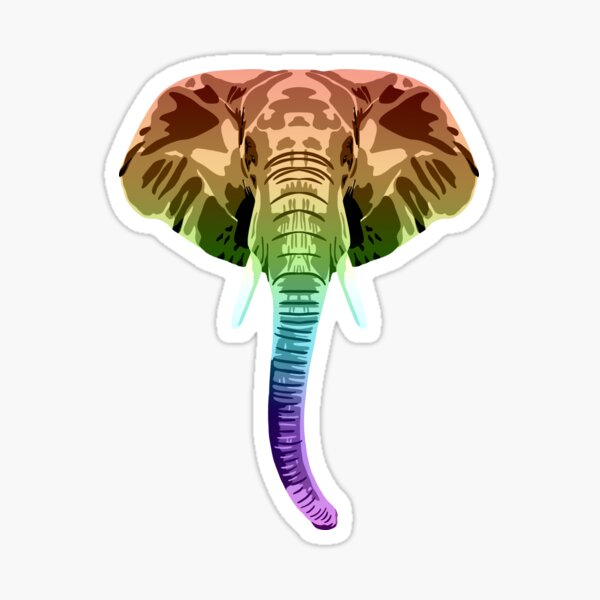 "Rainbow Elephant face" Sticker for Sale by GeoCreate | Redbubble