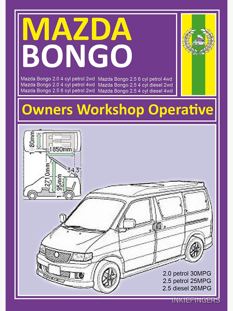 "Mazda Bongo Owners Manual Design" Sticker for Sale by INKIEFINGERS ...