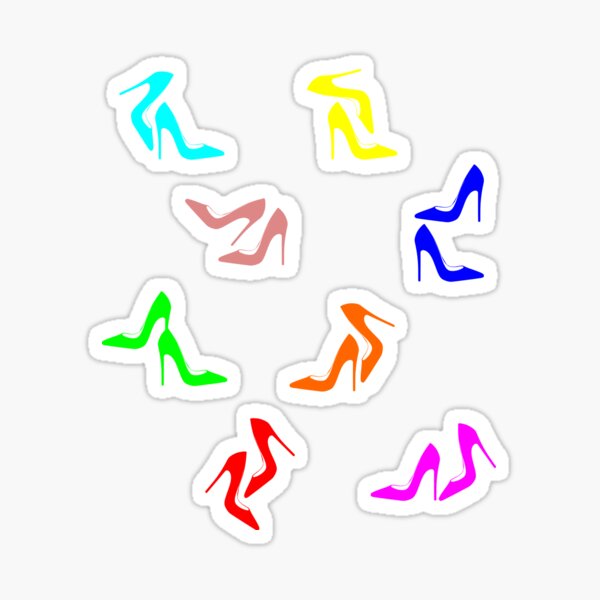 "Dancing Stilettos in Rainbow Colors" Sticker for Sale by Shapes-Mania ...