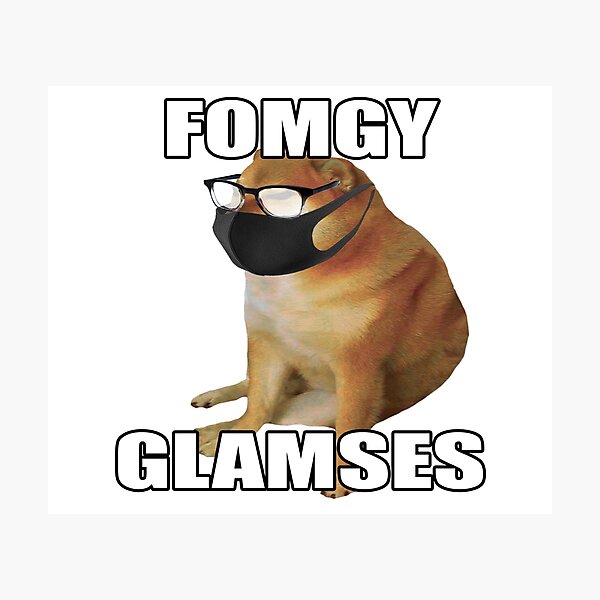 Lámina fotográfica «Gafas de niebla Doge Cheems Mascarilla divertida ...
