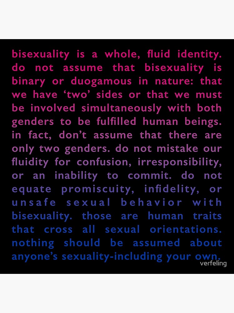 "Bisexual manifesto with black background and bi letters" Poster by ...