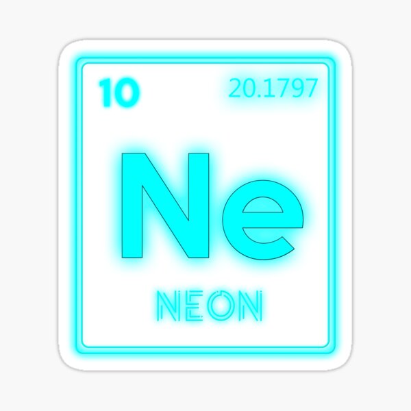 "Neon Periodic Table Element Pun Chemistry Nerd" Sticker for Sale by ...