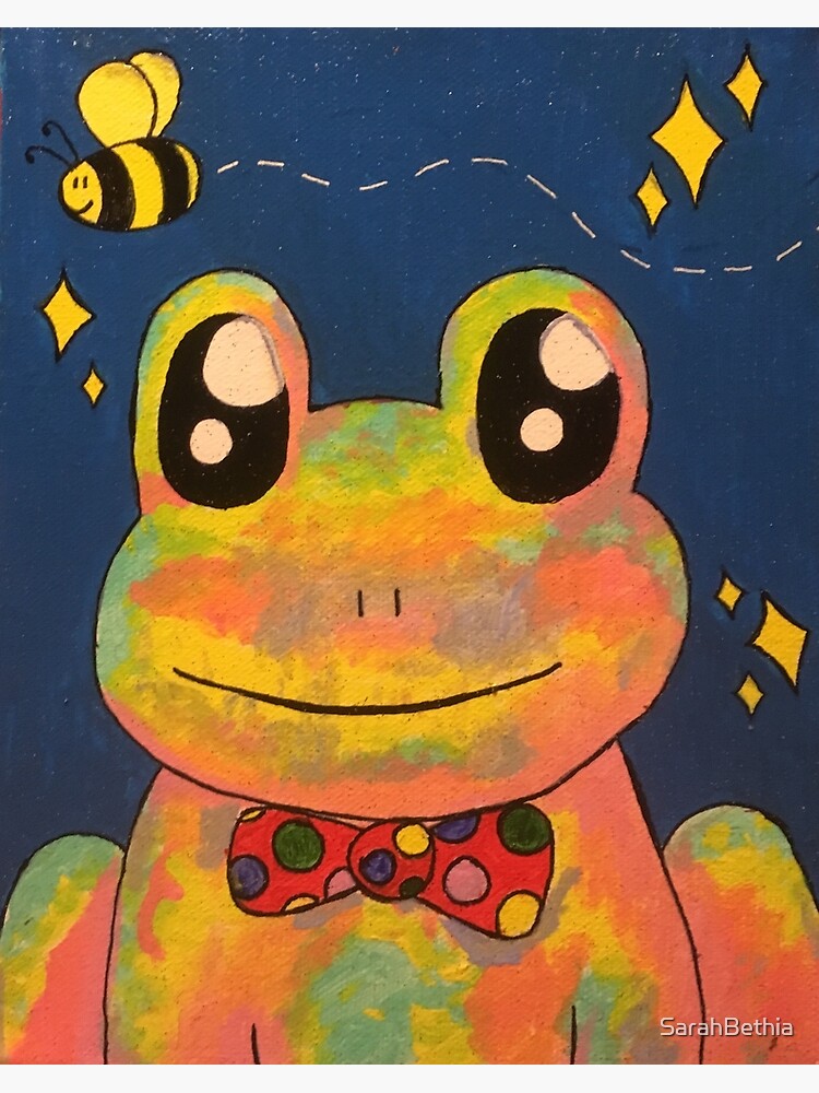 "Sparkle Rainbow Frog Acrylic Painting " Poster for Sale by SarahBethia ...