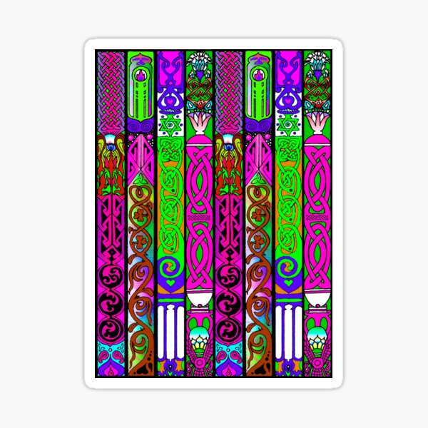 "A colourful Celtic and Persian influenced column pattern." Sticker for ...