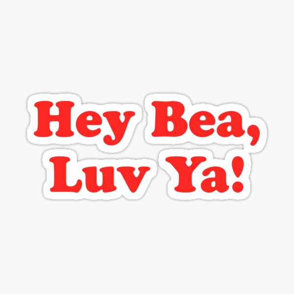 "Hey Bea, Luv Ya! Heart Hearts Pattern Cute Valentine" Sticker for Sale ...