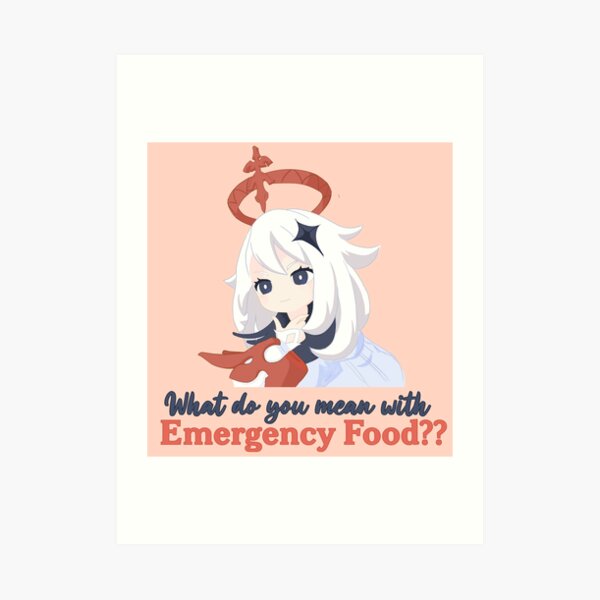 "Paimon Genshin Impact Emergency food" Art Print by Edgeshirt | Redbubble