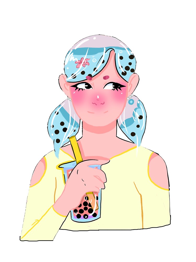 "Meyoco inspired bubble tea girl" Sticker for Sale by Evaaaaaaaaaaaa ...