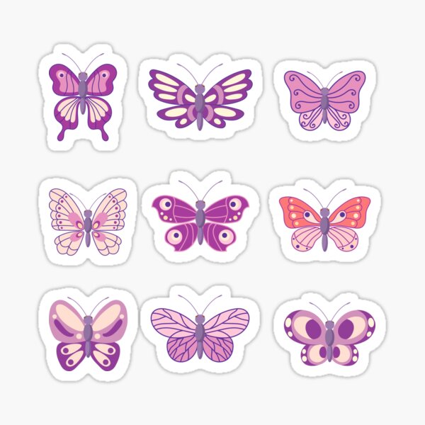"Purple Butterfly stickers" Sticker by BlueDunesArt | Redbubble