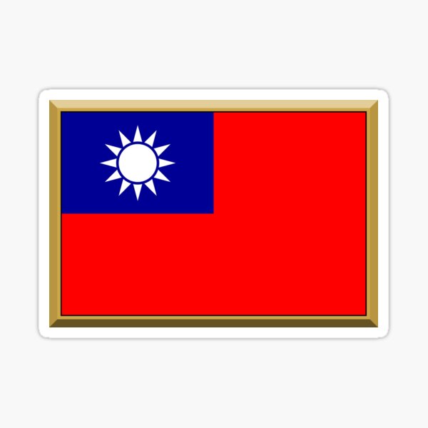 "Taiwan Flag Gifts, Masks, Stickers & Products (GF)" Sticker for Sale ...