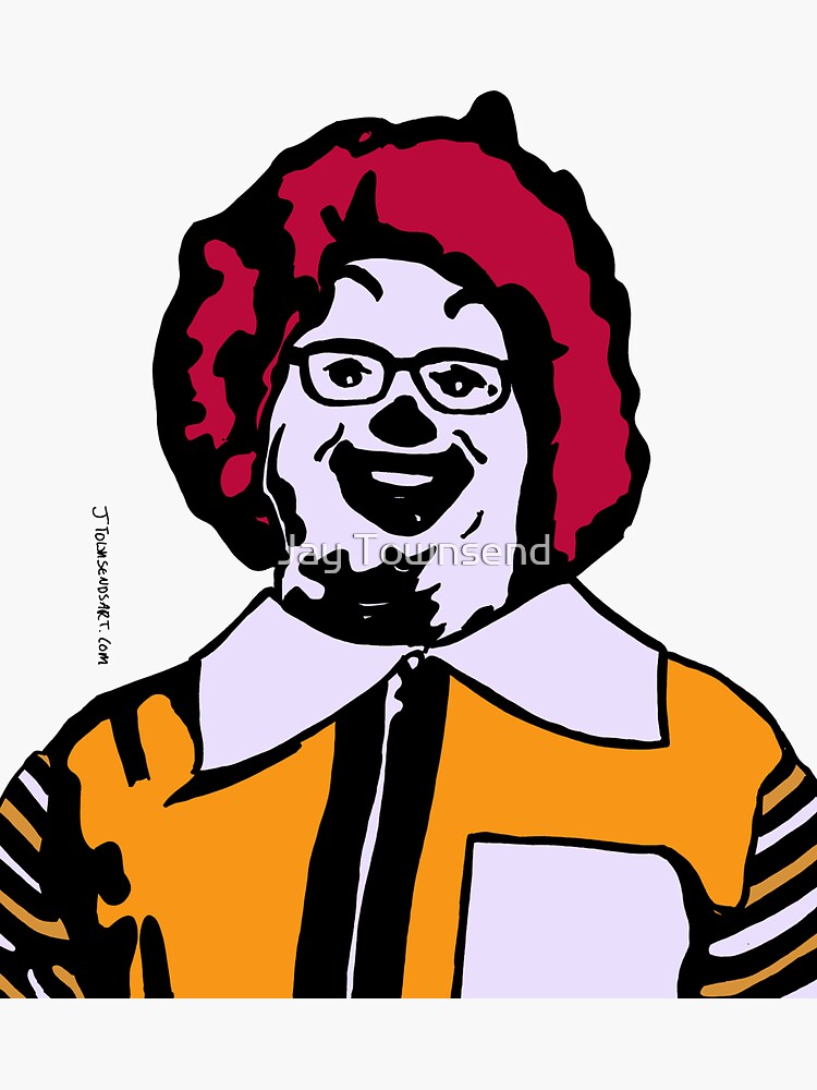 "Realistic Ronald McDonald Clown JTownsend" Sticker for Sale by ...