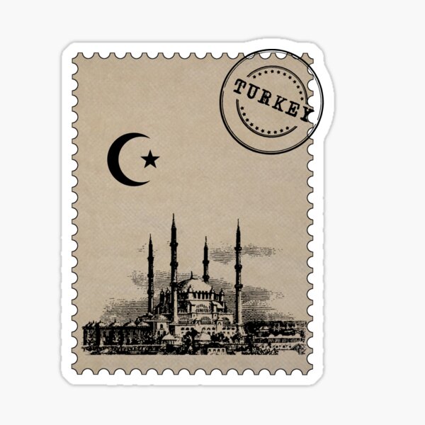 "Turkey Postage Stamp" Sticker for Sale by Gina-Driada | Redbubble