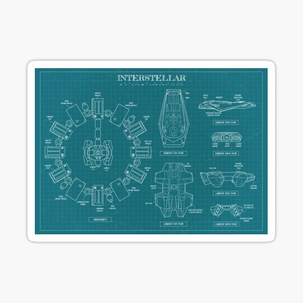 "Interstellar blueprint (Green version)" Sticker by BGALAXY | Redbubble
