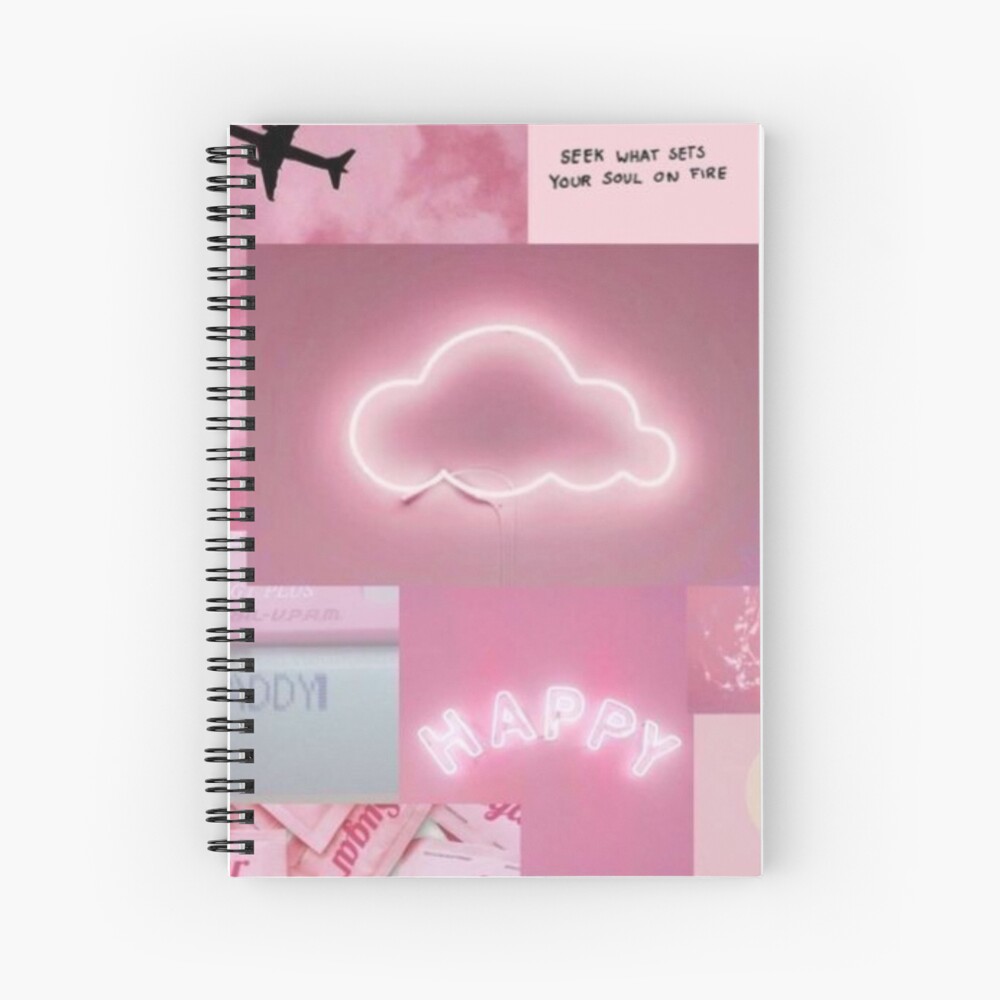 "Y2K light pink aesthetic collage " Spiral Notebook by cloudy-moon ...