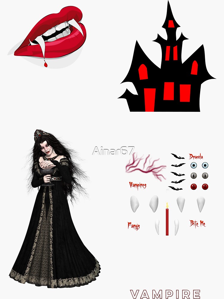 "Gothic vampire girl stickers" Sticker for Sale by Ainar67 | Redbubble