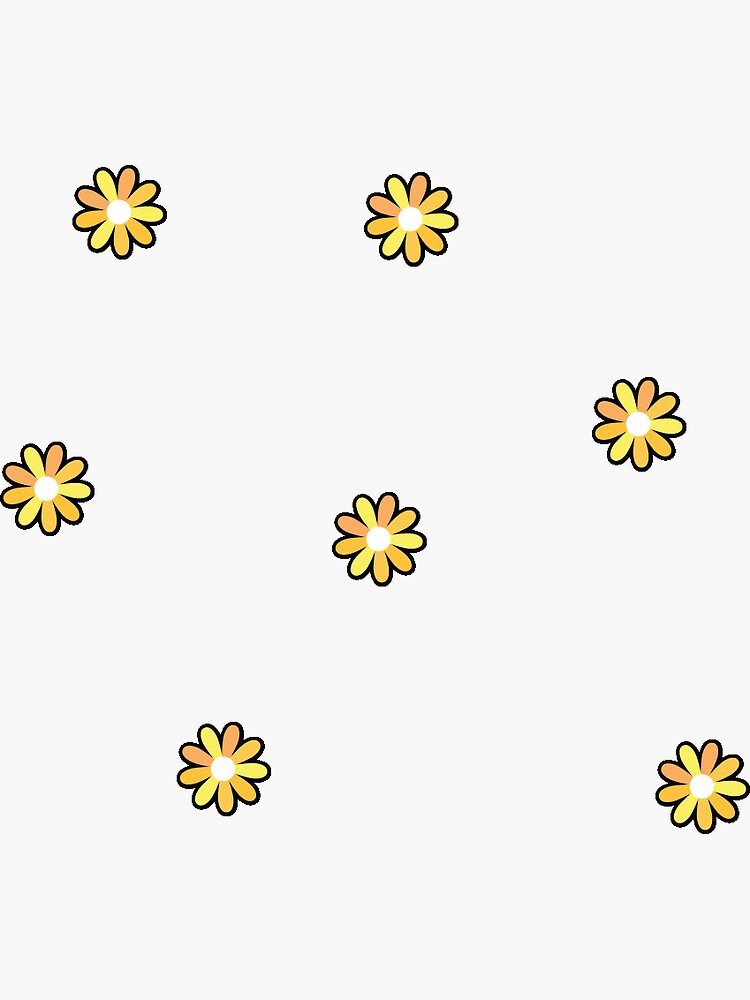 "light orange and yellow daisy sticker pack" Sticker by chloeeamartin ...