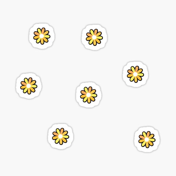 "light orange and yellow daisy sticker pack" Sticker by chloeeamartin ...