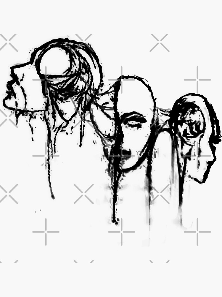 "Monster split face" Sticker by Meilov | Redbubble