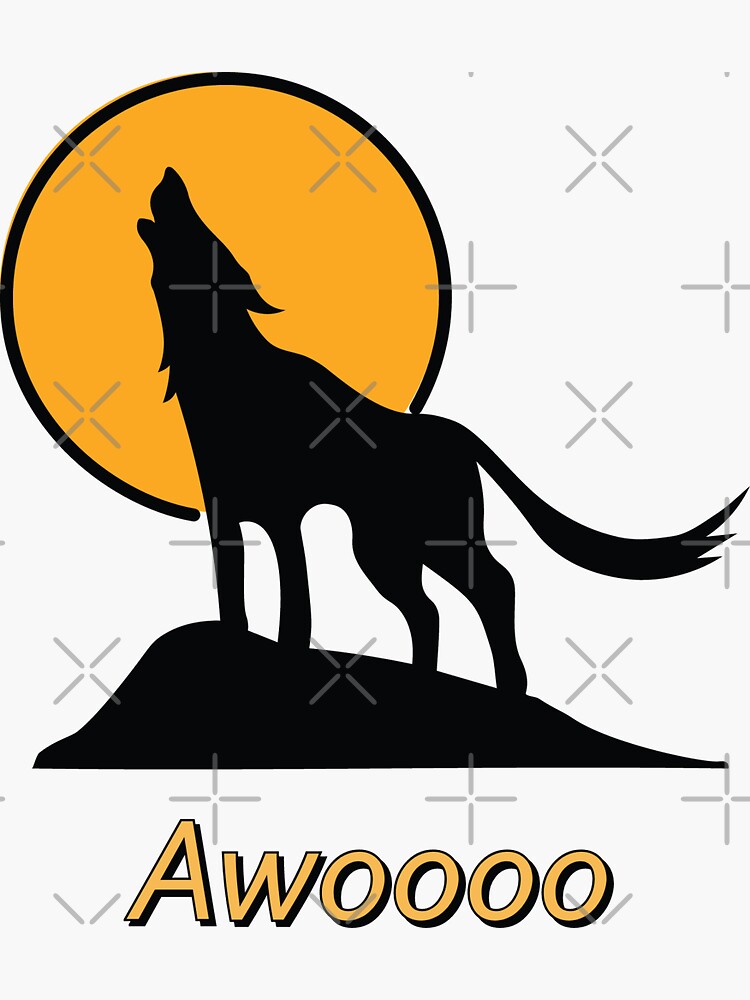 "Awoo Wolf Howl" Sticker for Sale by kvsalazar | Redbubble