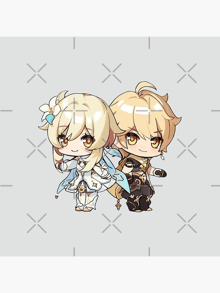 "Aether & Lumine (Traveler) | Genshin Impact Sticker "Cover Photo"" Art ...