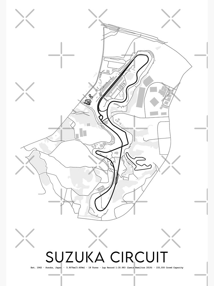 "Suzuka Circuit - Japanese Grand Prix Motor Racing Track Design" Poster for Sale by d25bev ...