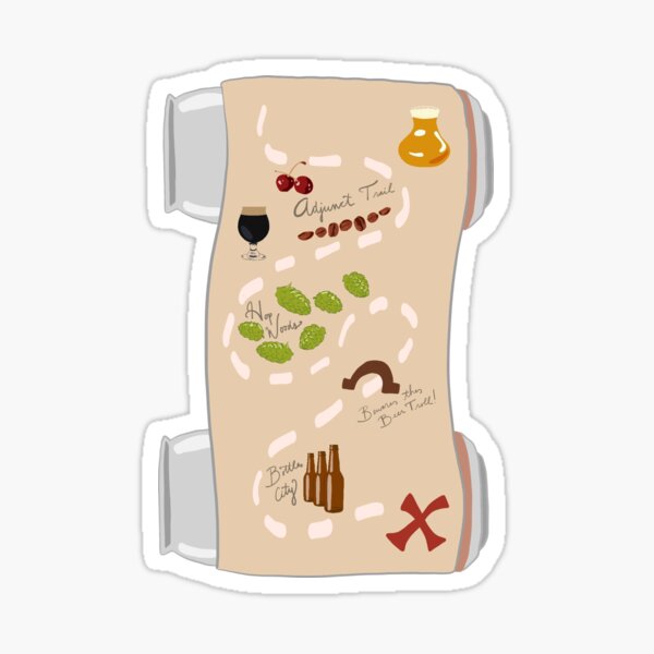 "Craft Treasure Map" Sticker for Sale by walrusbydesign | Redbubble