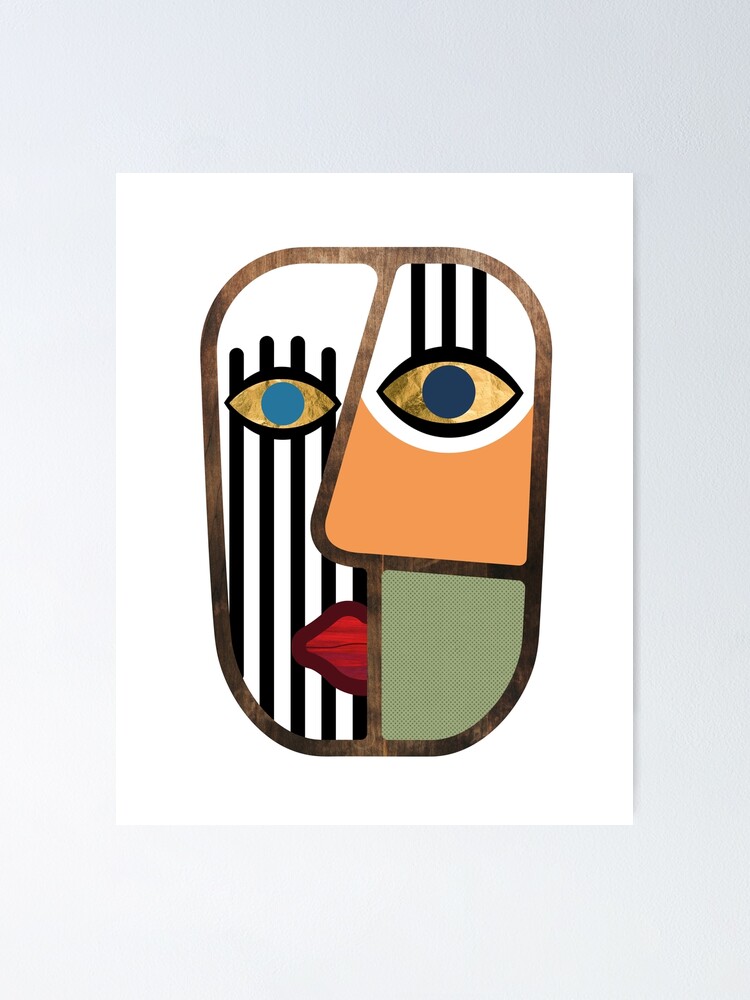 "Abstract cubism mask" Poster for Sale by AznavourByKarin | Redbubble