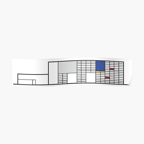 "Modern mid-century architecture - Eames house illustration" Poster for ...