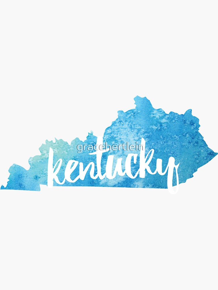 "Kentucky - Light blue watercolor" Sticker for Sale by gracehertlein ...