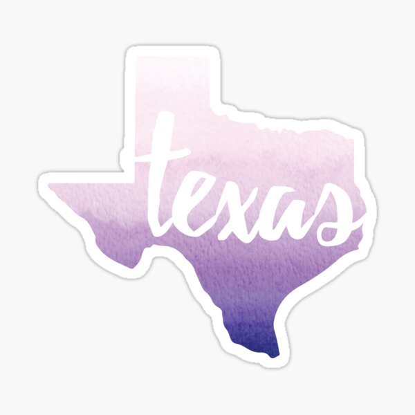 "Texas - purple watercolor" Sticker by gracehertlein | Redbubble