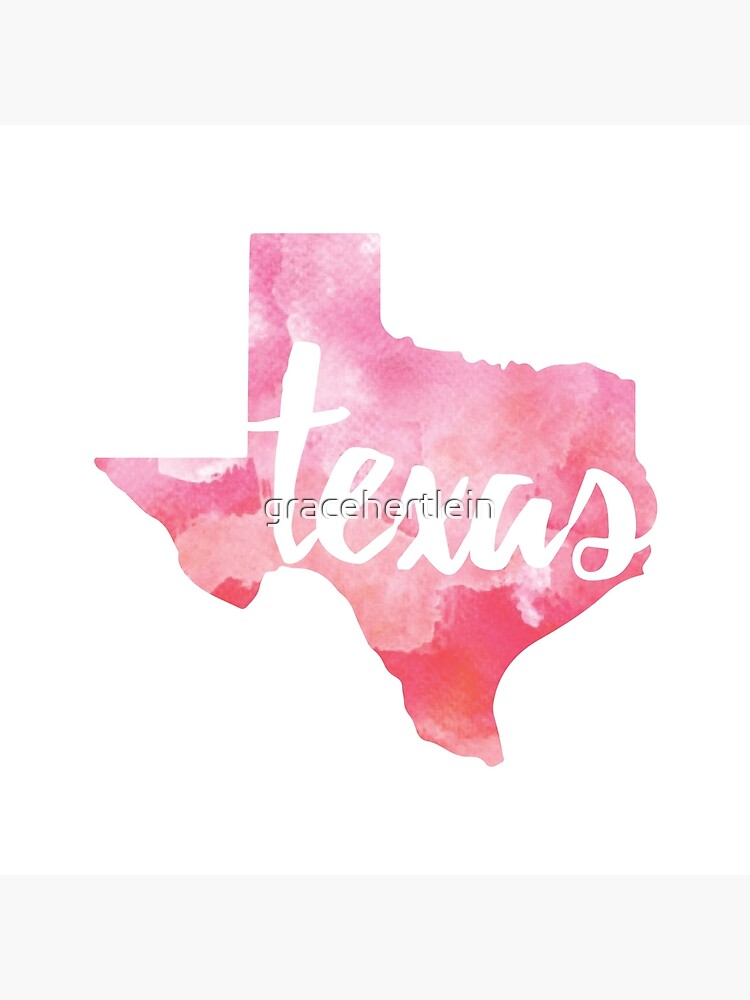 "Texas - pink watercolor" Art Print for Sale by gracehertlein | Redbubble