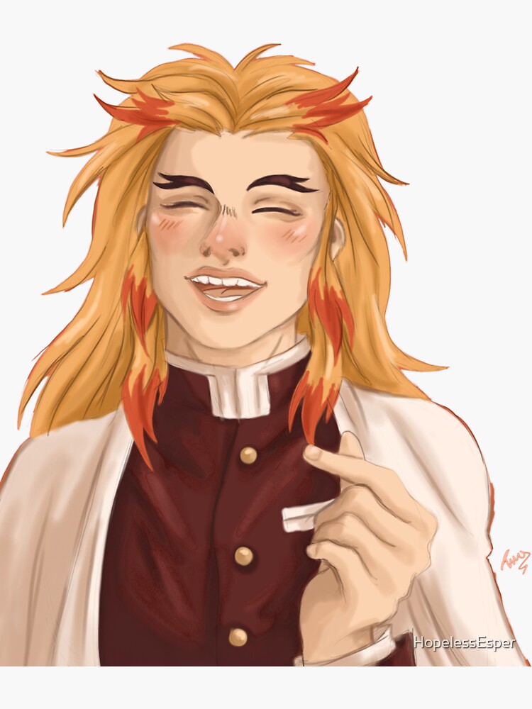 "Kyojuro the flame hashira" Sticker for Sale by HopelessEsper | Redbubble