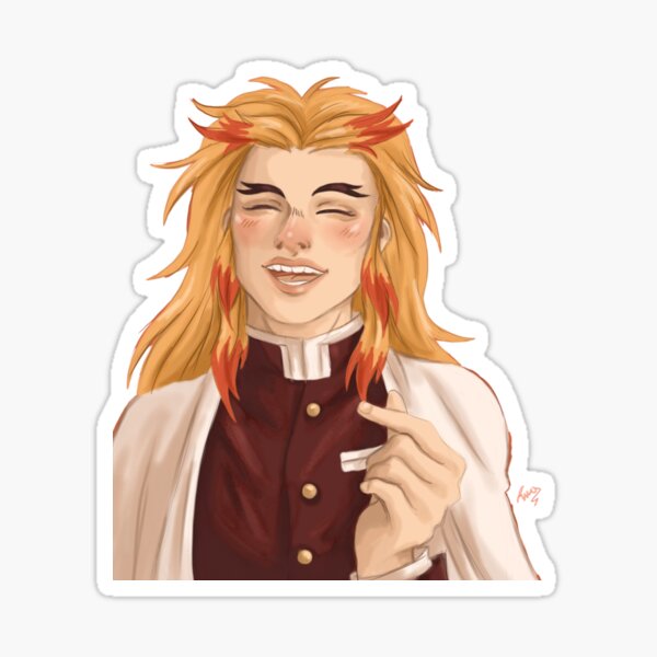 "Kyojuro the flame hashira" Sticker for Sale by HopelessEsper | Redbubble