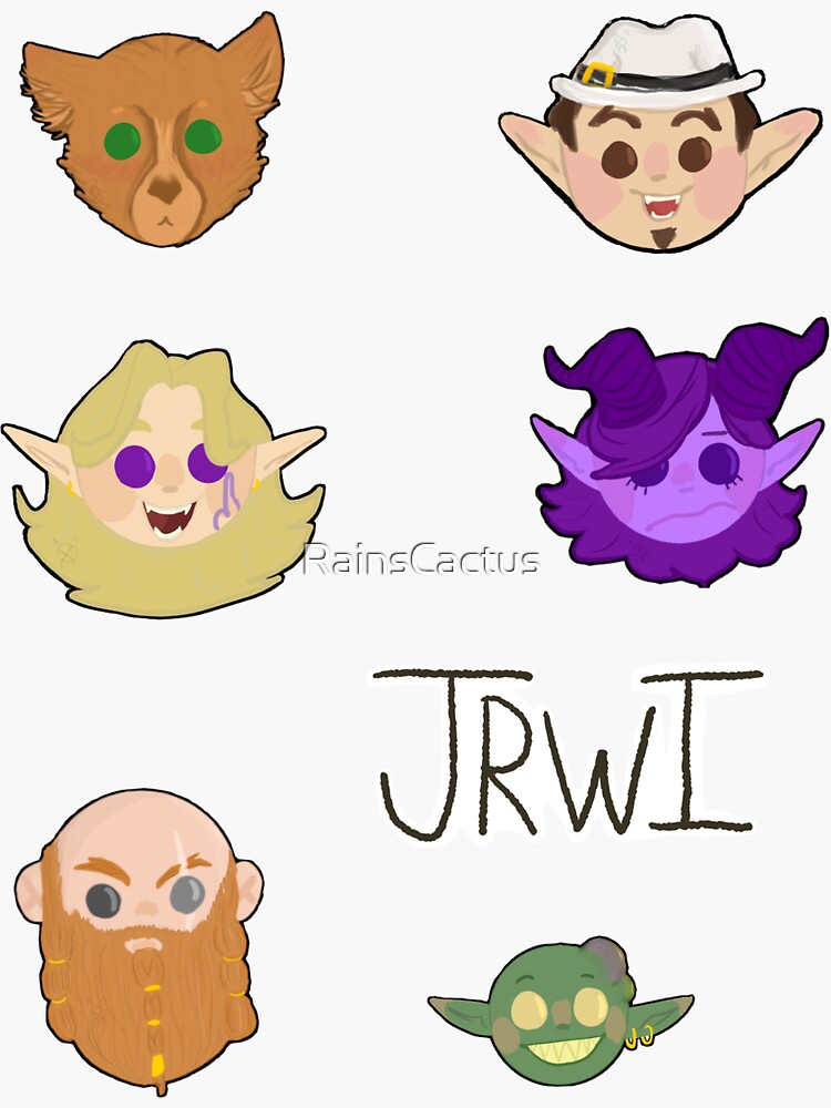 "jrwi crew" Sticker for Sale by RainsCactus | Redbubble