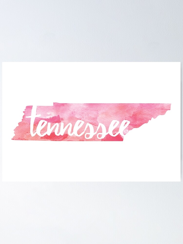 "Tennessee - pink watercolor" Poster for Sale by gracehertlein | Redbubble