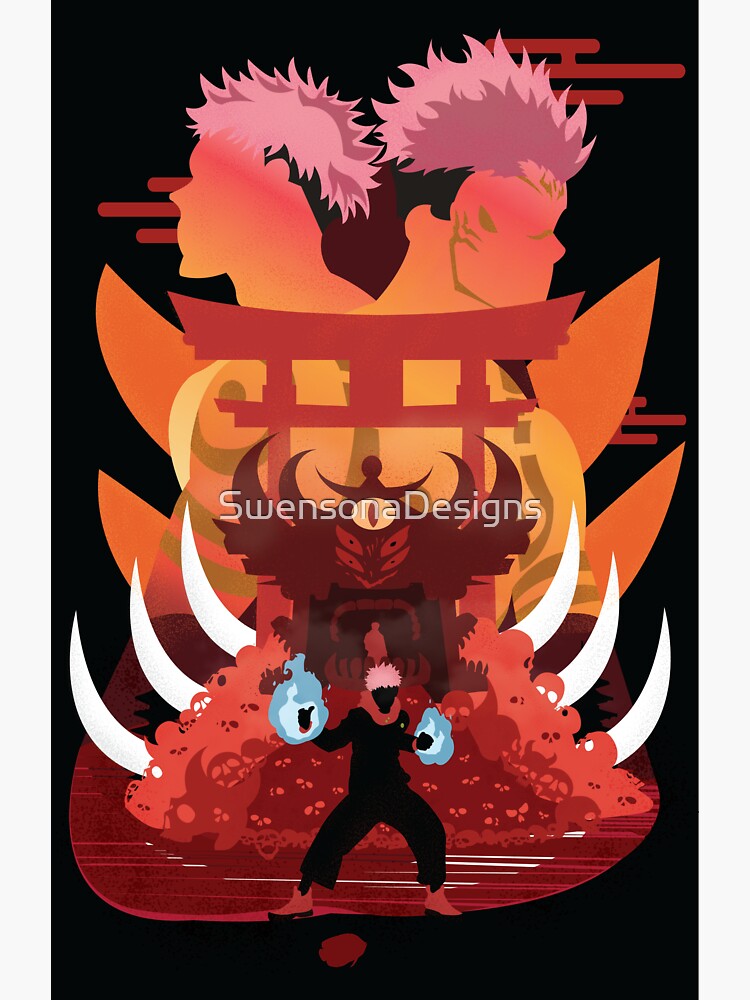 "Itadori Yuji and Sakuna" Sticker by SwensonaDesigns | Redbubble