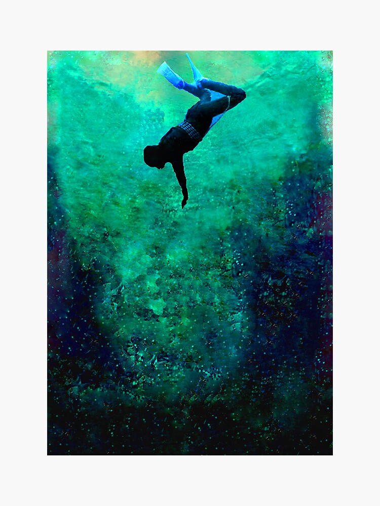 "Underwater Haenyeo / Ama / Mermaid" Sticker for Sale by JulyLemons ...