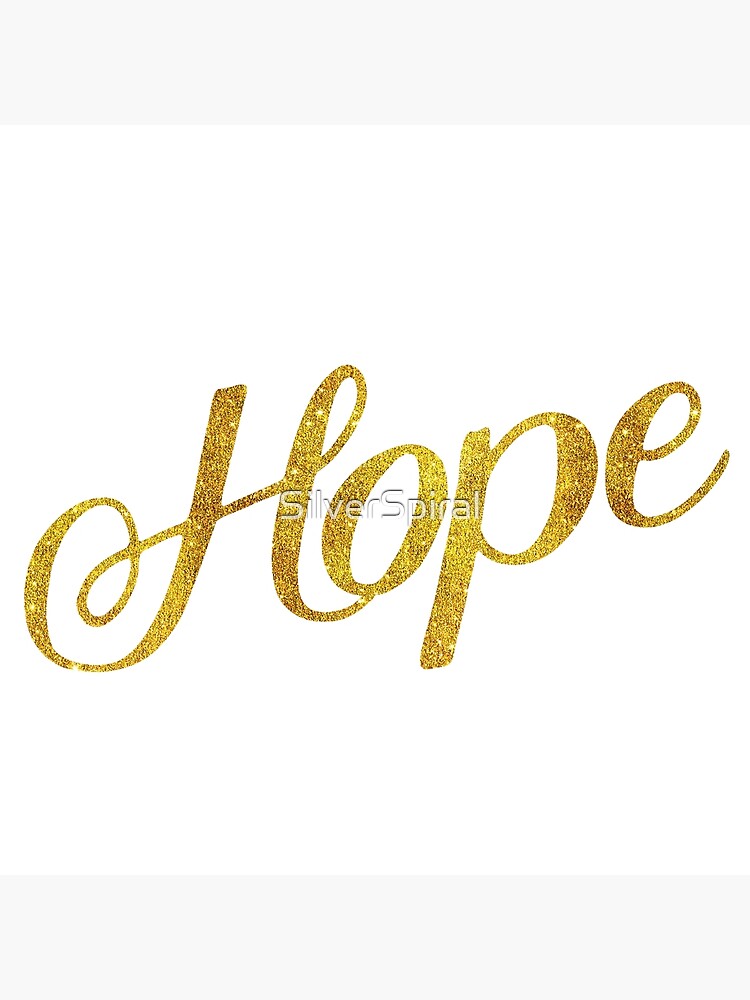 "Hope Gold Faux Foil Metallic Glitter Inspirational Quote Isolated on ...