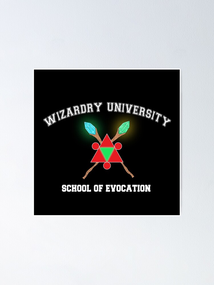 "Wizardry University - School of Evocation white for black/dark ...